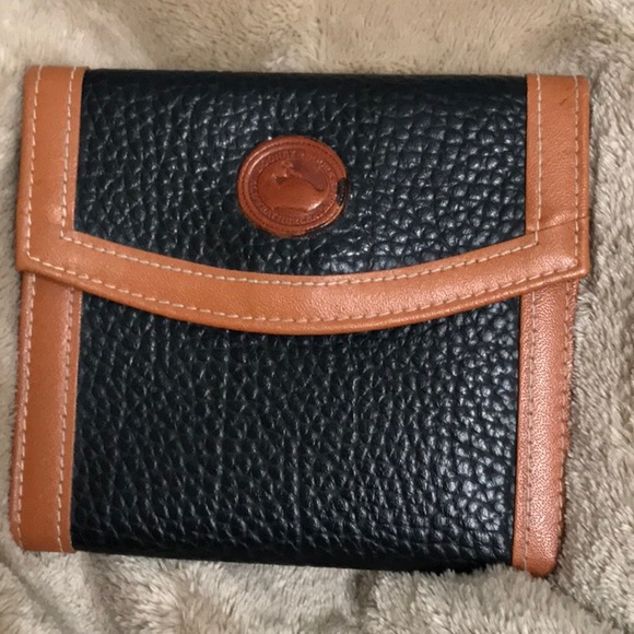 Dooney & Bourke | Bags | Dooney Bourke Black And Tan Leather Wallet ...